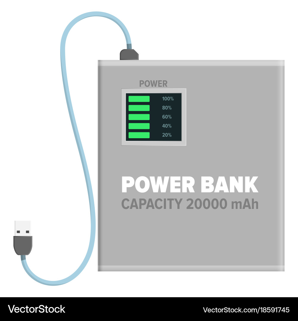 Power bank for charging isolated Royalty Free Vector Image