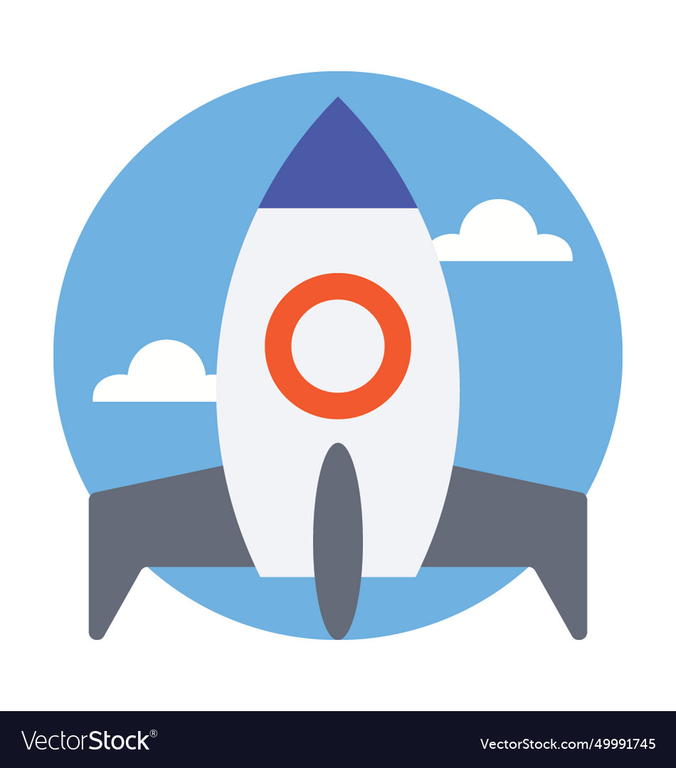 Rocket flat icon Royalty Free Vector Image - VectorStock