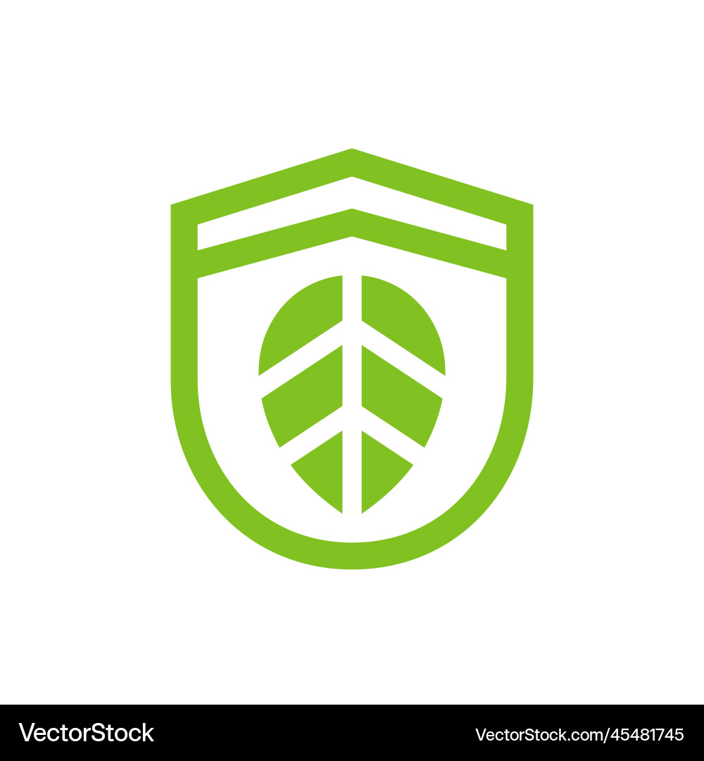 Shield nature protection logo natural icon Vector Image