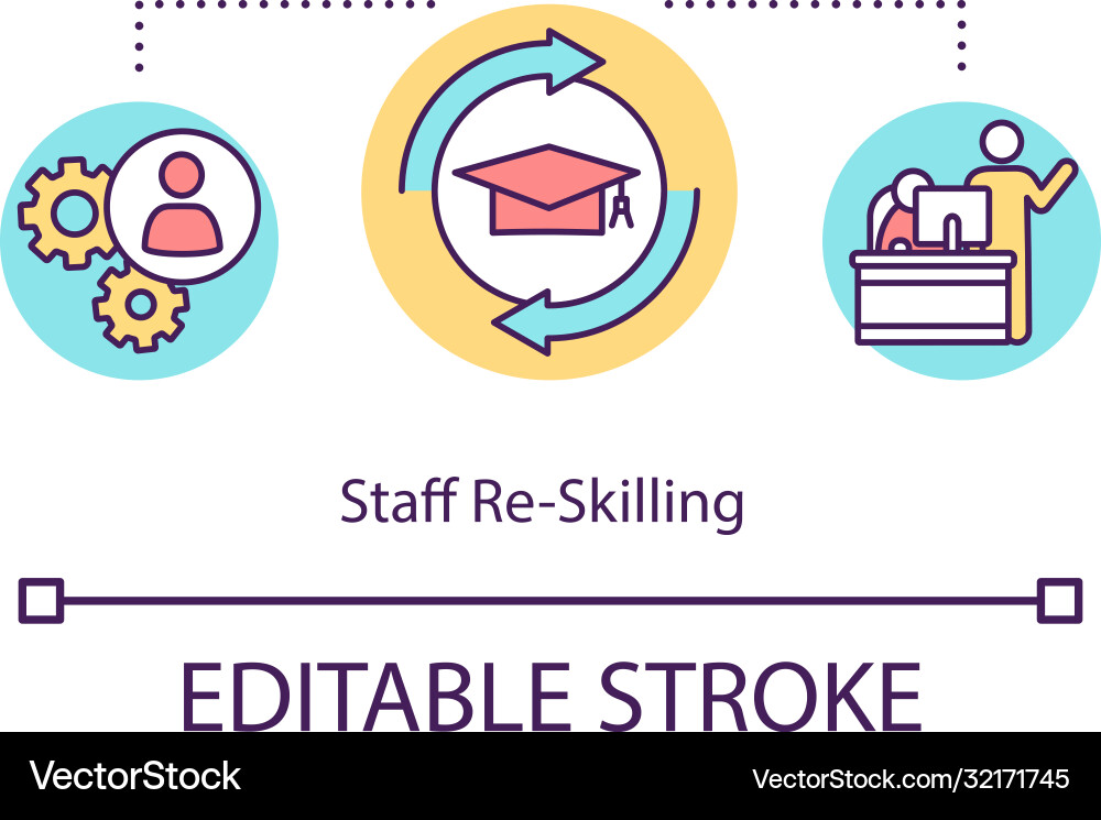 Staff re skilling concept icon Royalty Free Vector Image