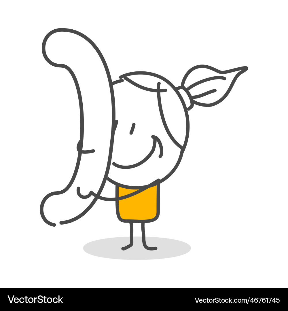 Stick figures alphabet hand drawn doodle line art Vector Image