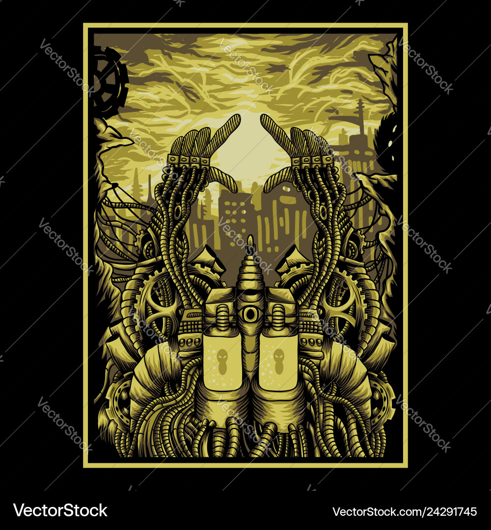 Test-tube baby alien Royalty Free Vector Image