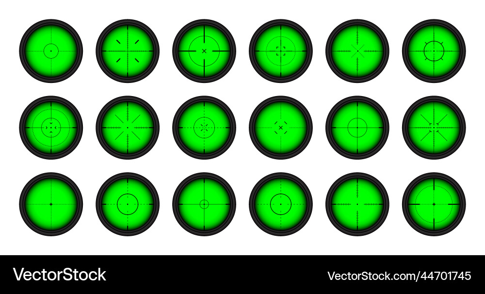 Various weapon night sights sniper rifle optical Vector Image