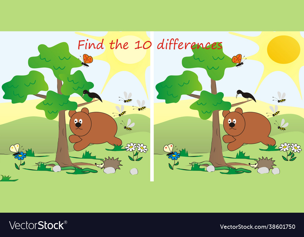 10 differences Royalty Free Vector Image - VectorStock