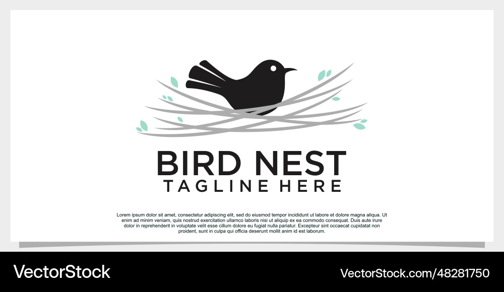 Birds nest logo design with creative concept Vector Image