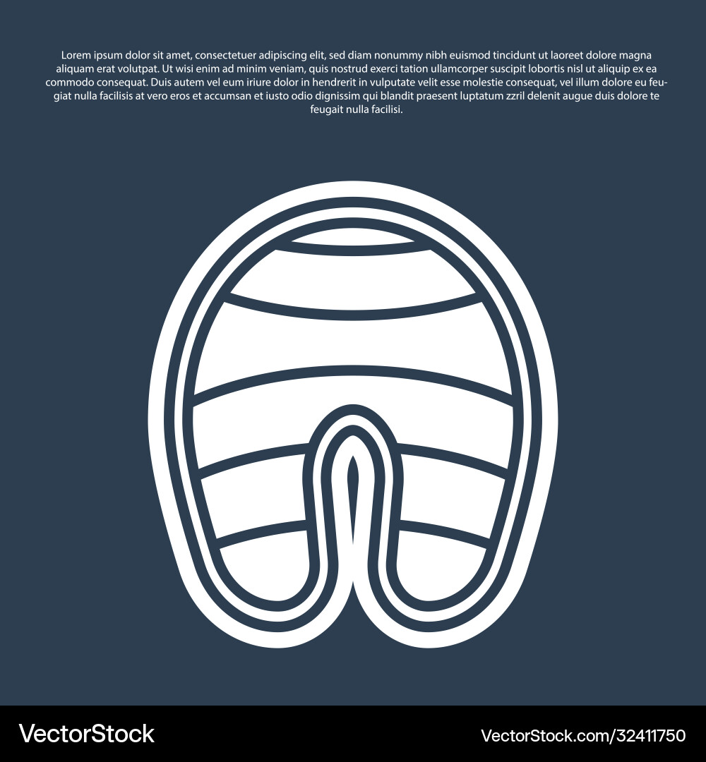 Blue line fish steak icon isolated on Royalty Free Vector