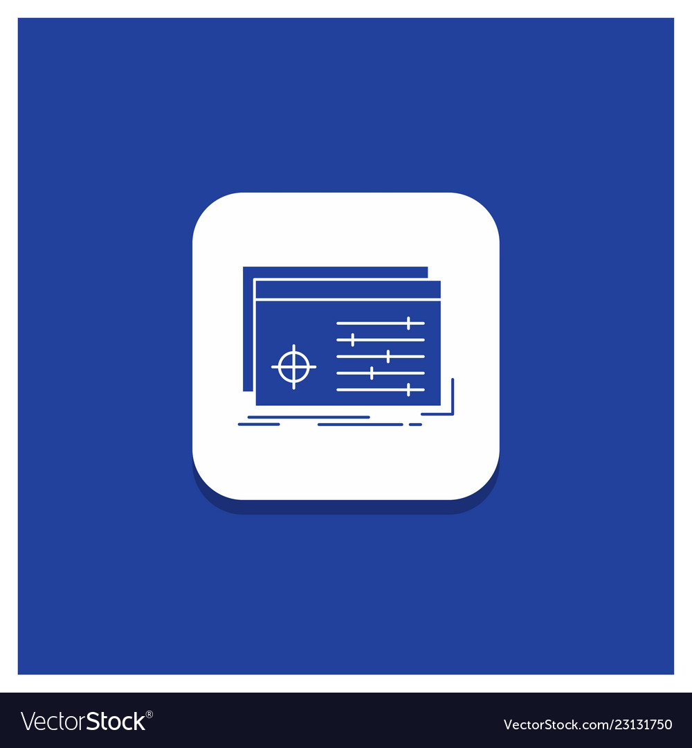 Blue round button for file object processing Vector Image