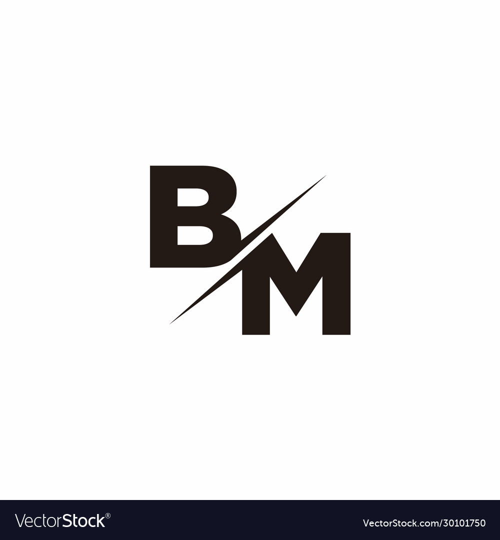 Bm logo letter monogram slash with modern Vector Image Bm logo letter monogram slash with modern Vector Image