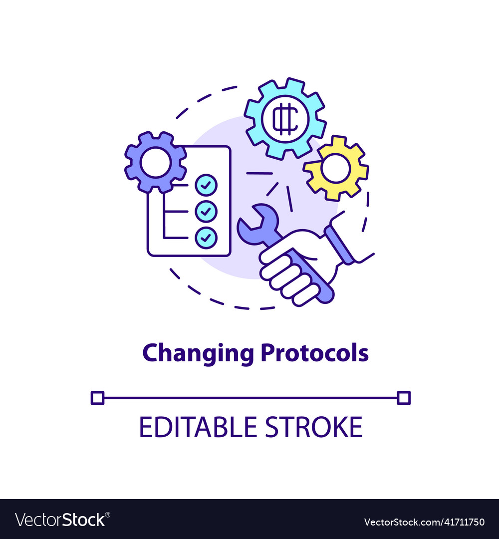 Changing protocols concept icon Royalty Free Vector Image