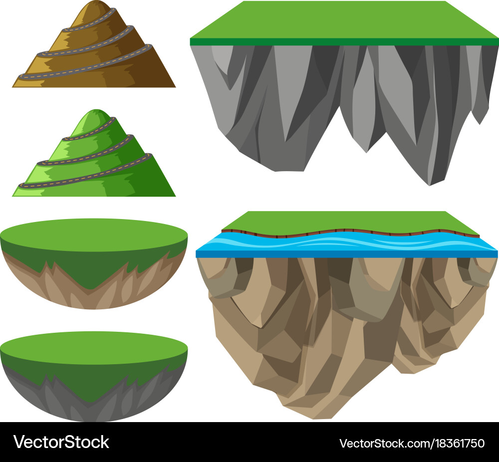Different format of mountains and plains Vector Image