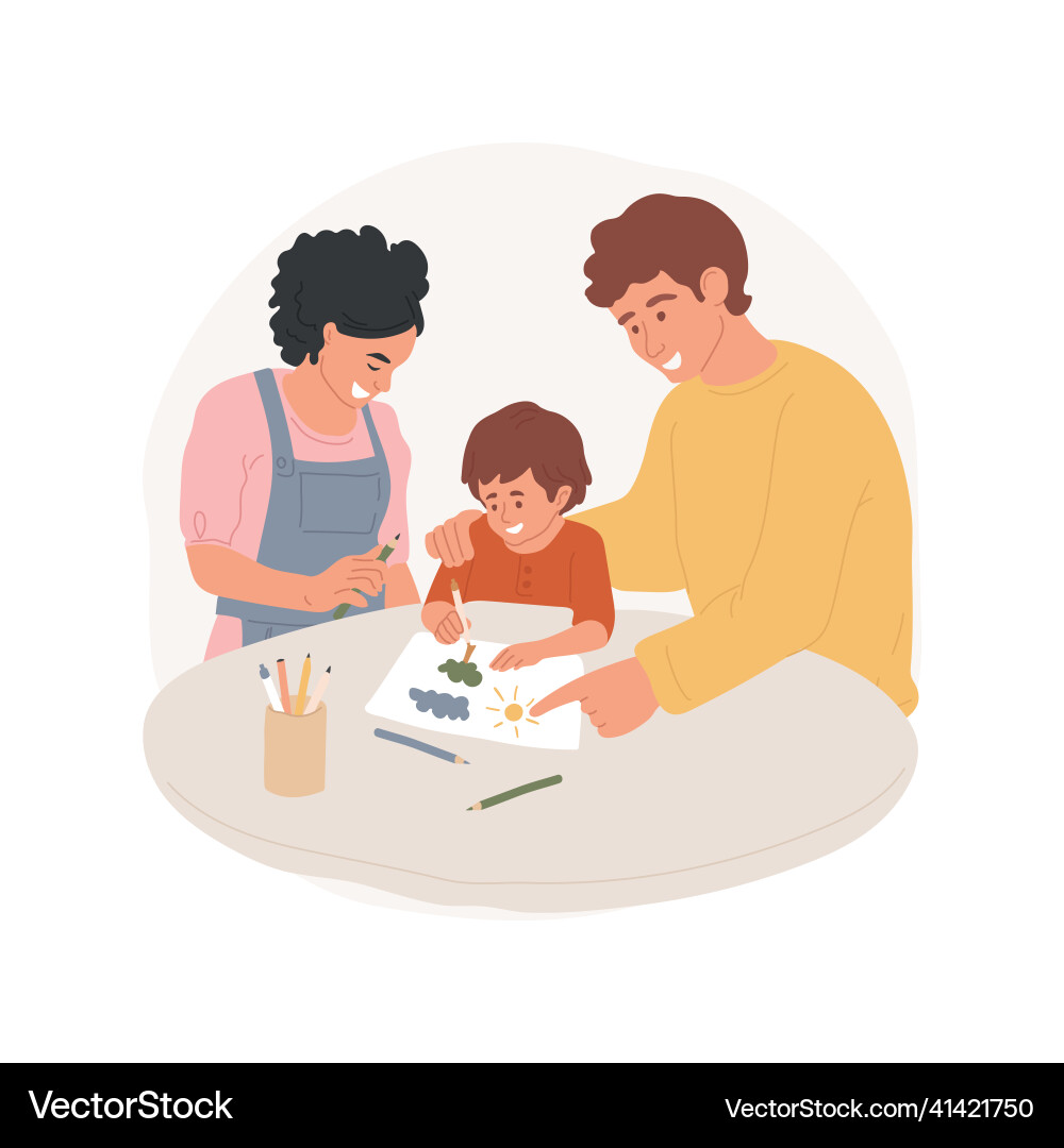 Drawing with parents abstract concept Royalty Free Vector