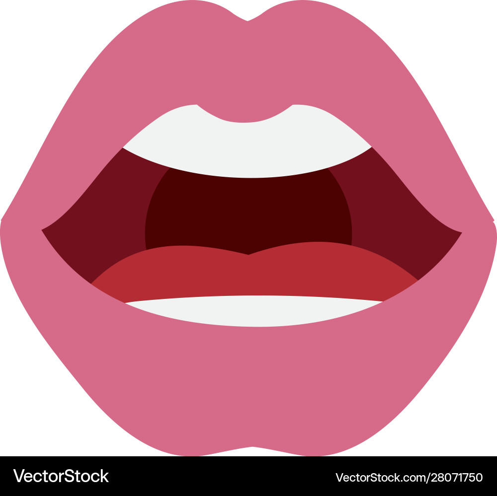 Female lips teeth icon on white background Vector Image