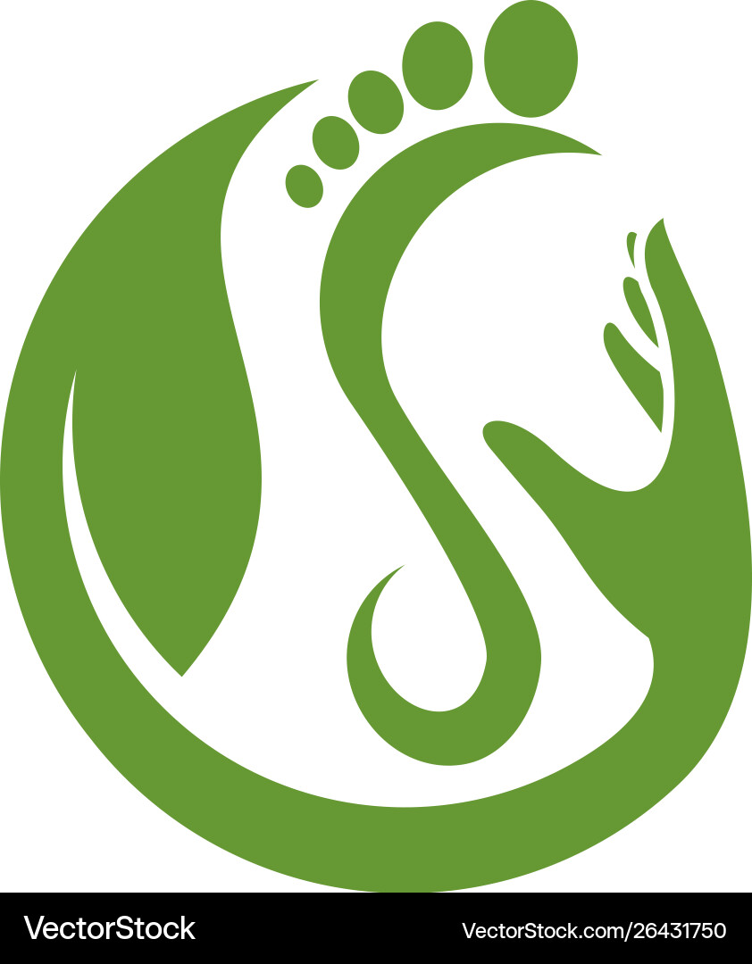 Foot and hand logo template Royalty Free Vector Image