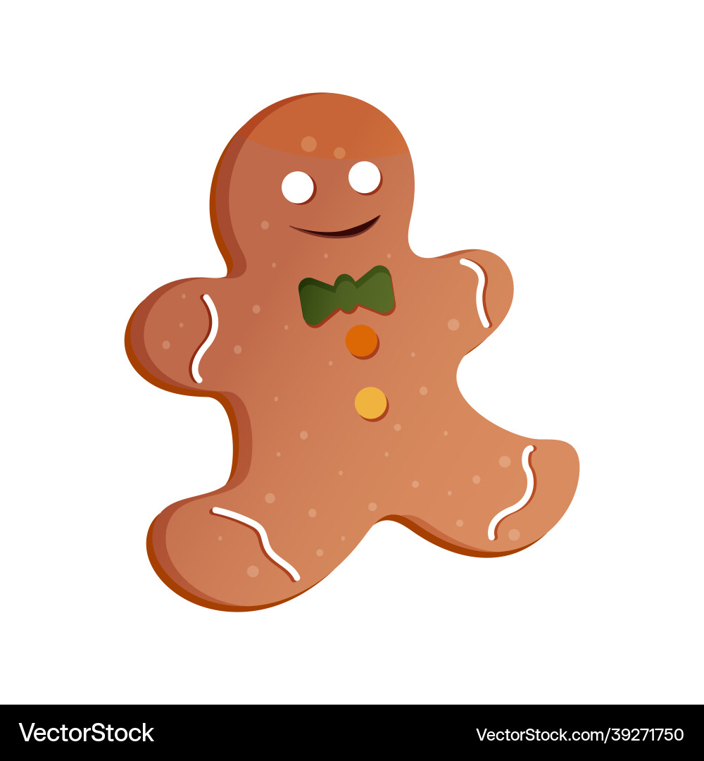 Gingerbread man on white background decoration Vector Image