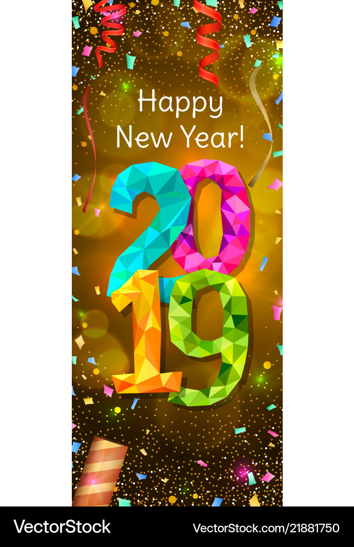 Happy new year 2019 banner Royalty Free Vector Image