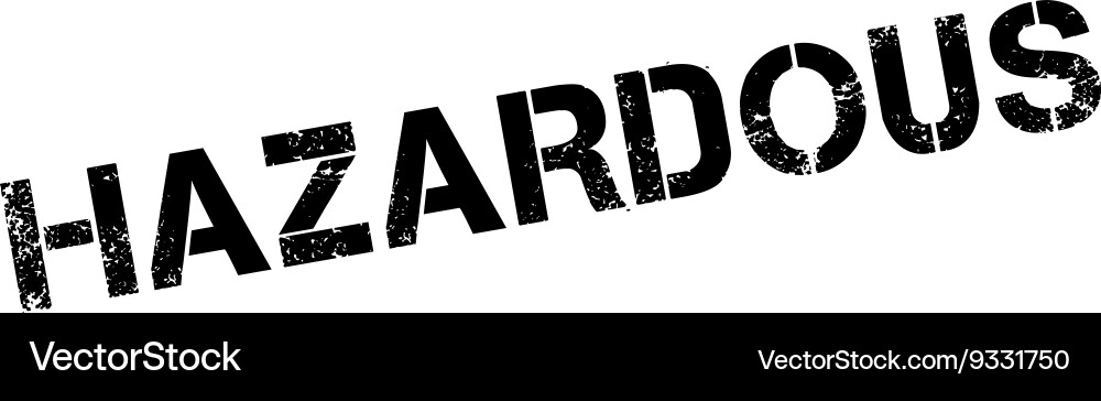 Hazardous black rubber stamp on white Royalty Free Vector