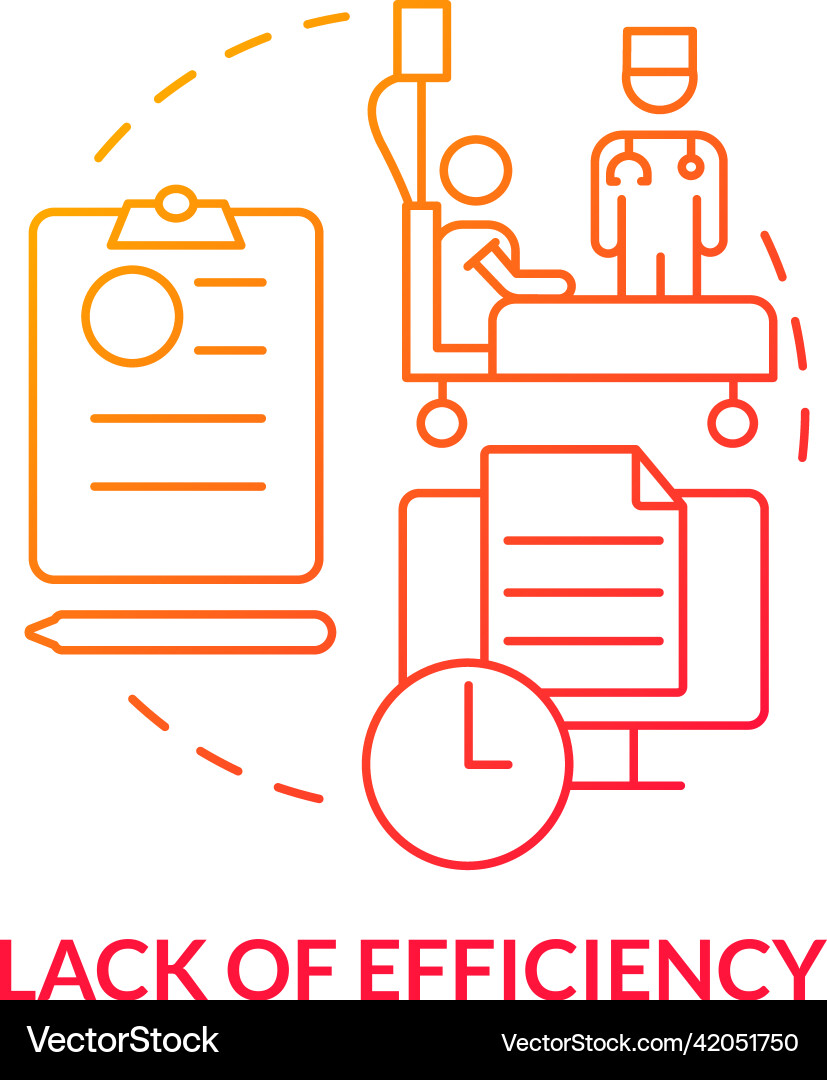 Lack of efficiency red gradient concept icon Vector Image