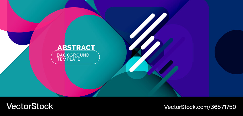 Modern geometric round shapes and dynamic lines Vector Image