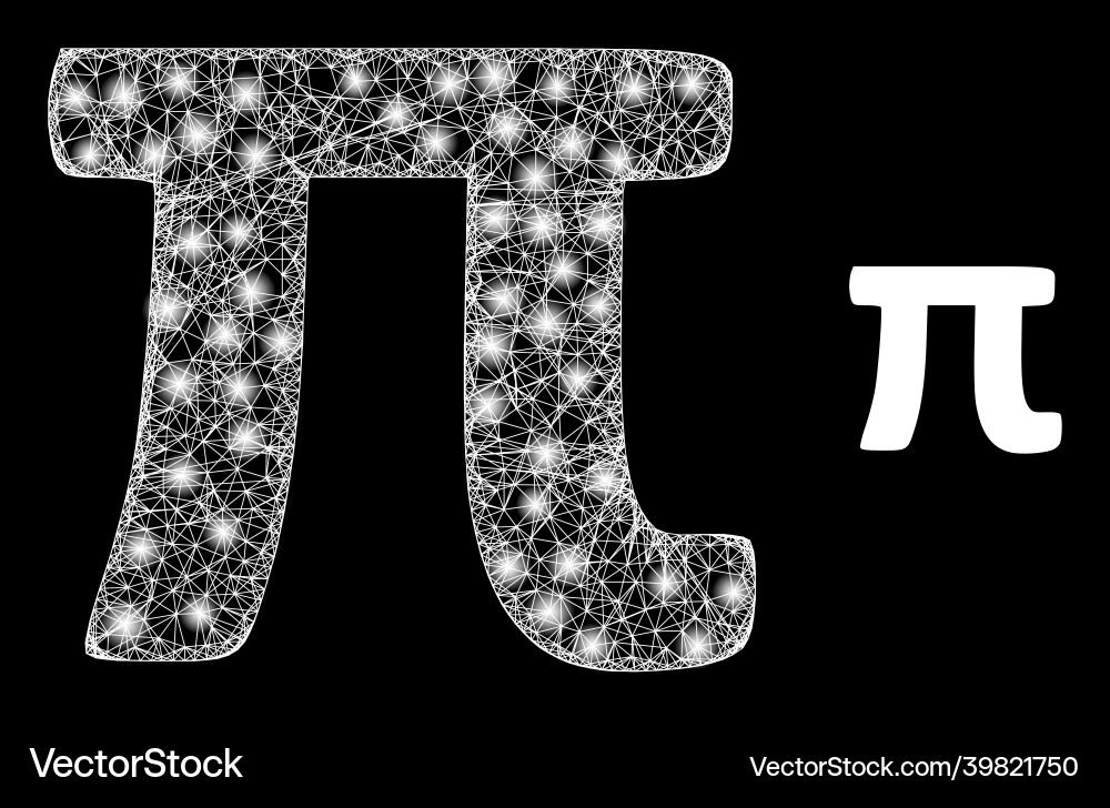 Polygonal network mesh pi greek lowercase symbol Vector Image