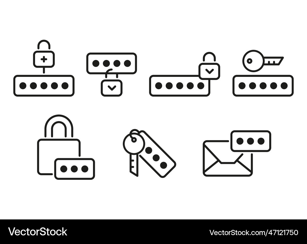 Security password of account with key lock Vector Image