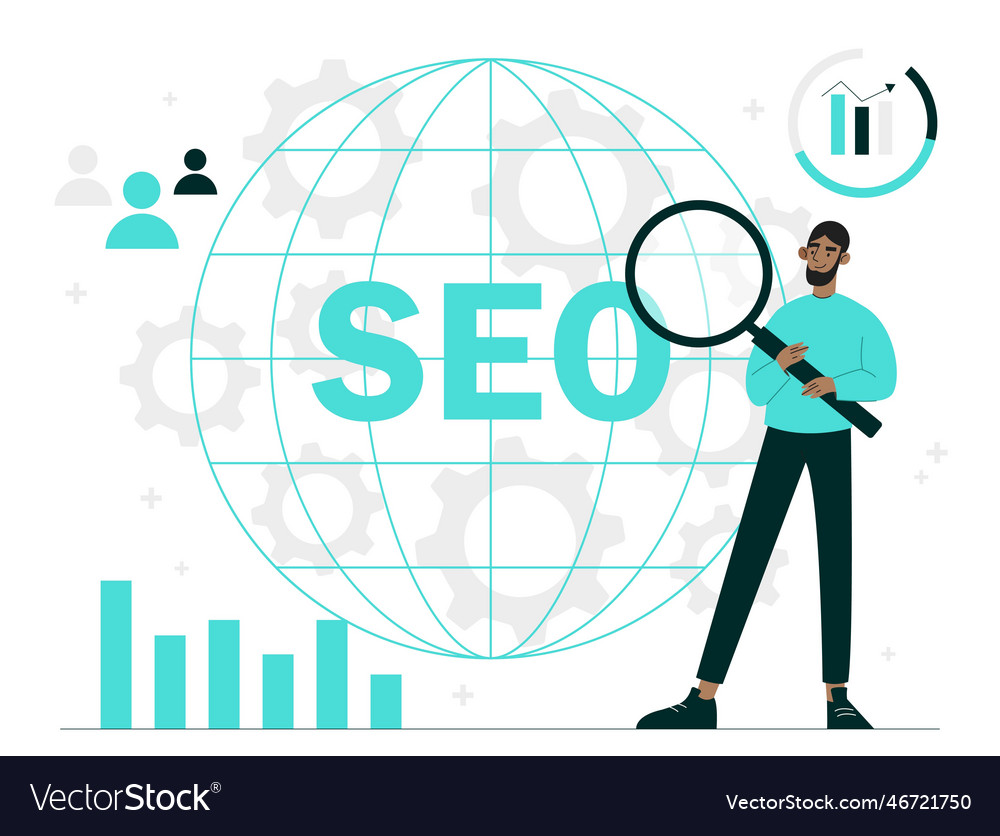 Seo optimization concept Royalty Free Vector Image Seo optimization concept Royalty Free Vector Image