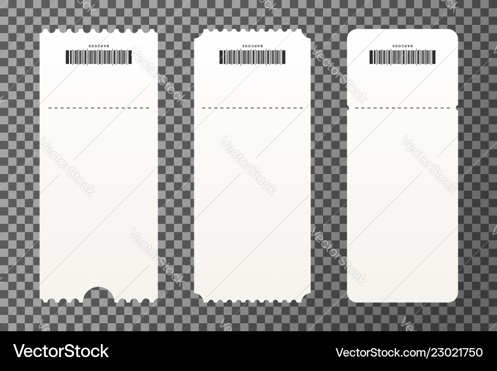 Set of empty ticket templates isolated Royalty Free Vector
