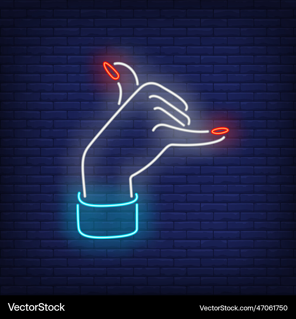 Shaka gesture neon sign Royalty Free Vector Image