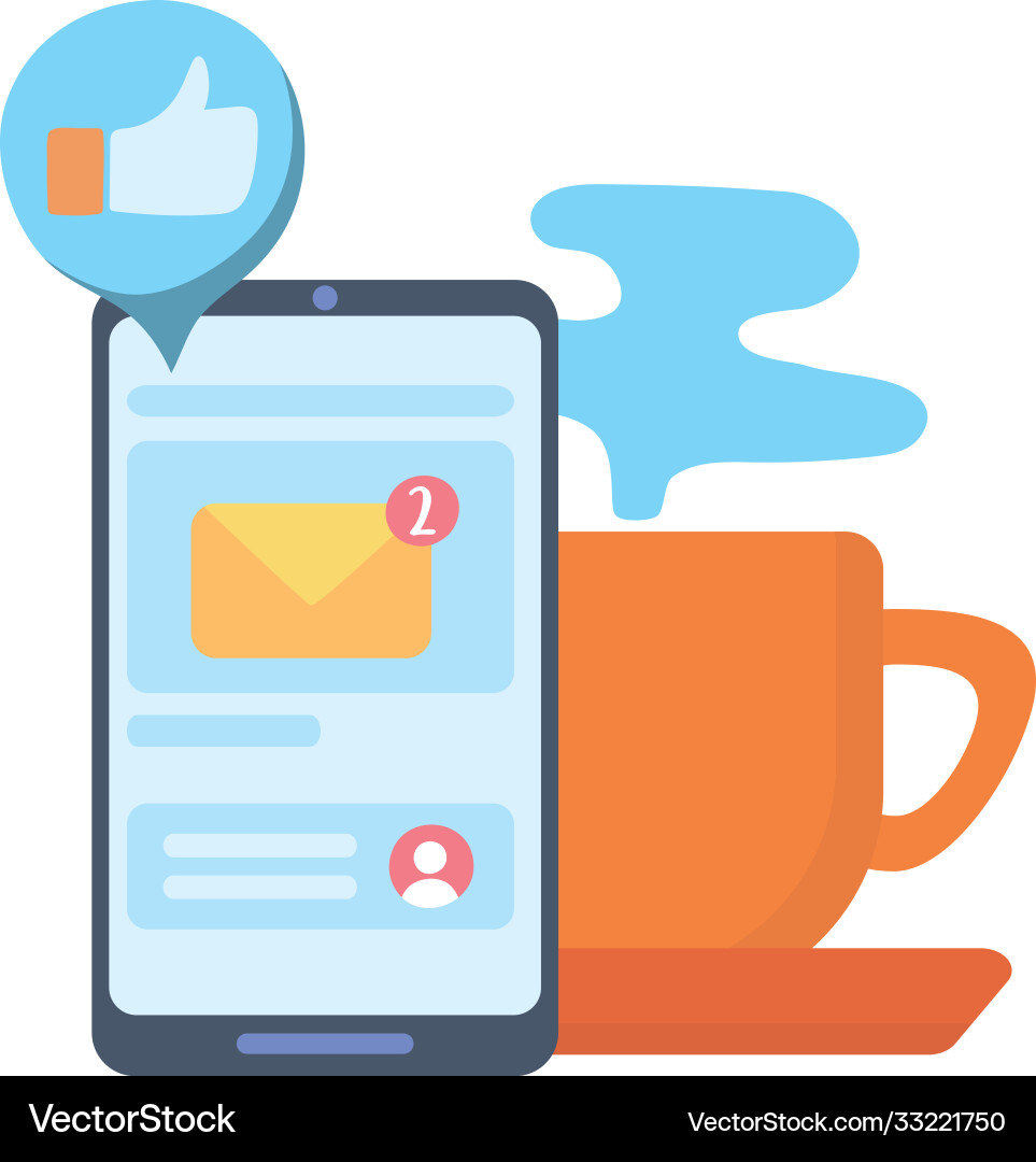 Smartphone chatting message email like social Vector Image