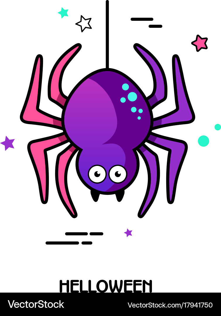 Spider icon halloween sticker Royalty Free Vector Image