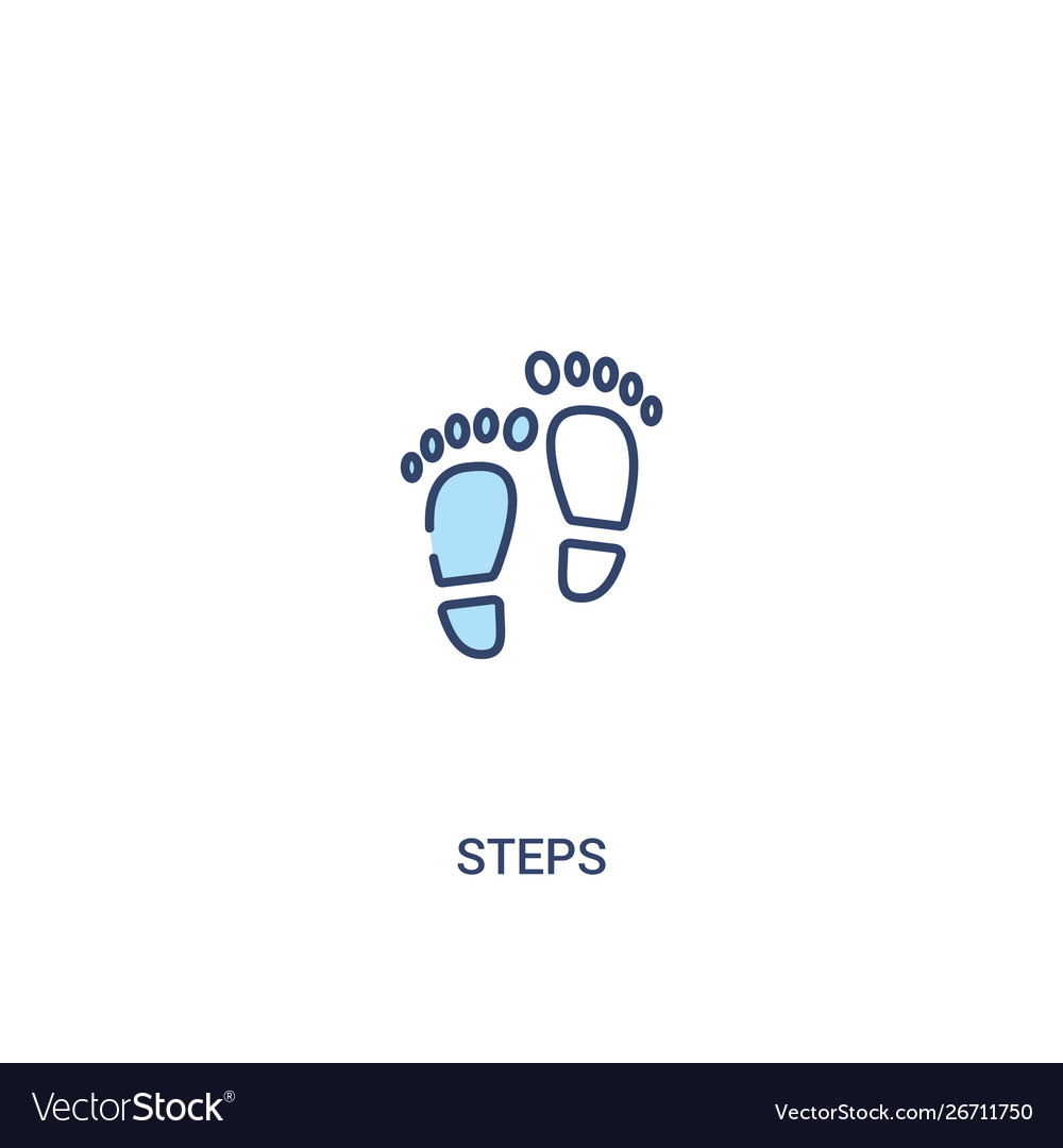 Steps concept 2 colored icon simple line element Vector Image