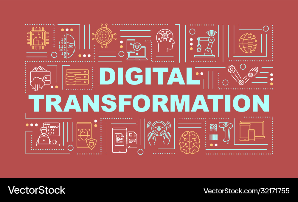Business digital transformation word concepts Vector Image