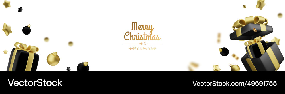 Christmas open gift box template christmas design Vector Image