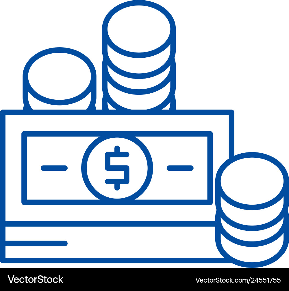 Financial contributions line icon concept Vector Image