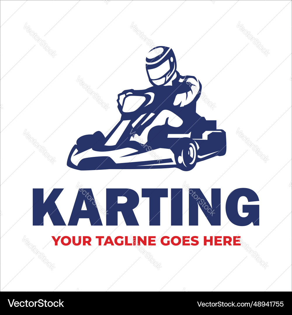 Go kart logo template karting Royalty Free Vector Image