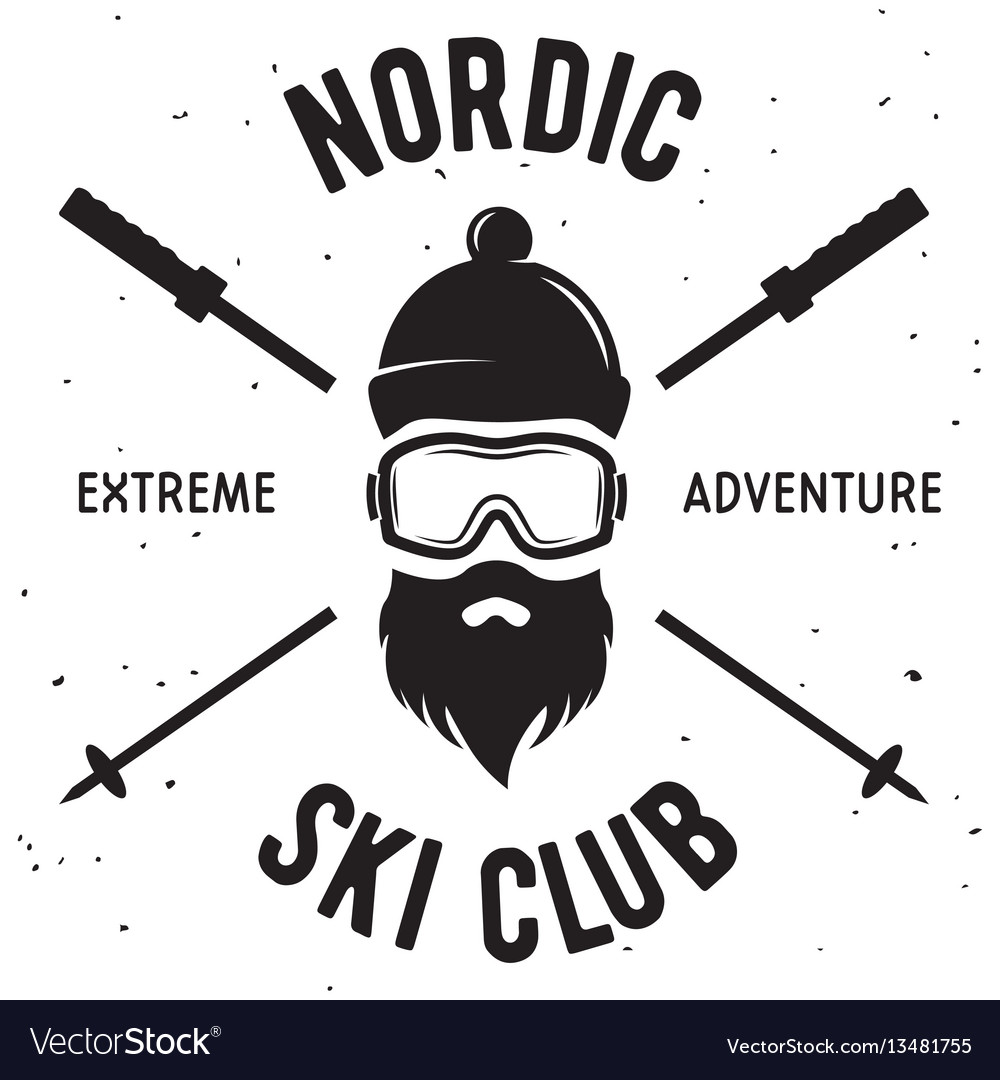 Label of ski club vintage mountain winter badge Vector Image