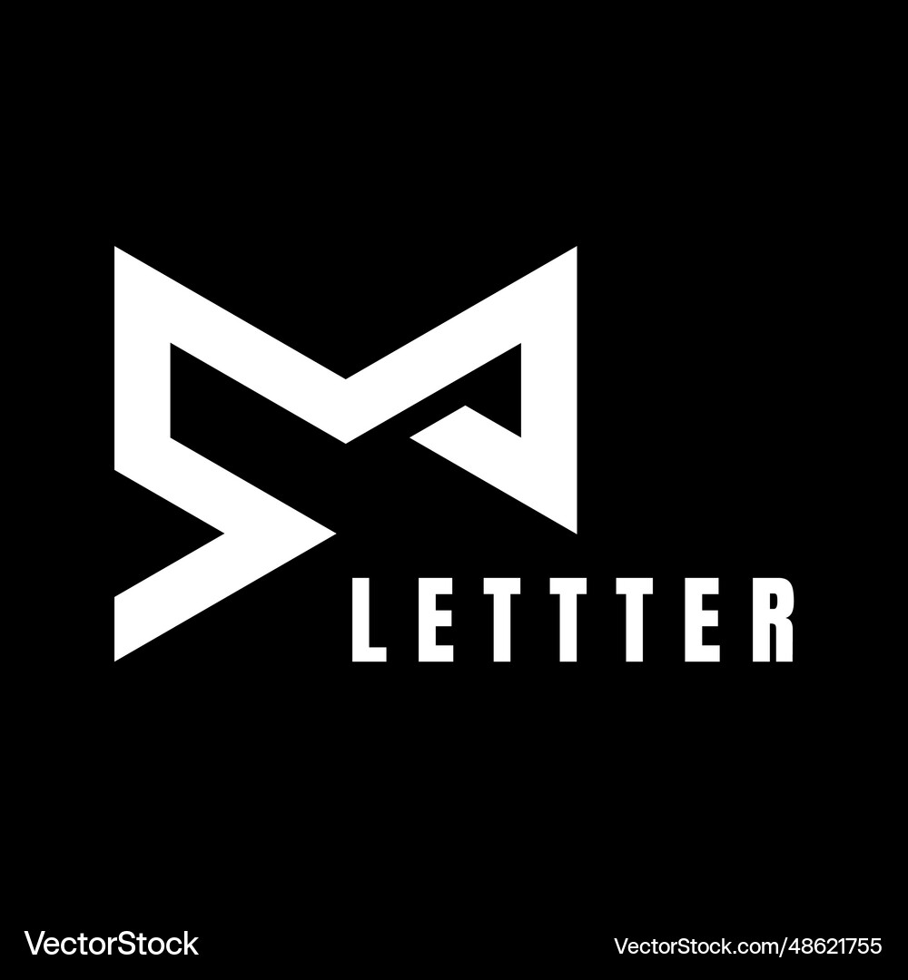 Letter sm or 5m logo design Royalty Free Vector Image