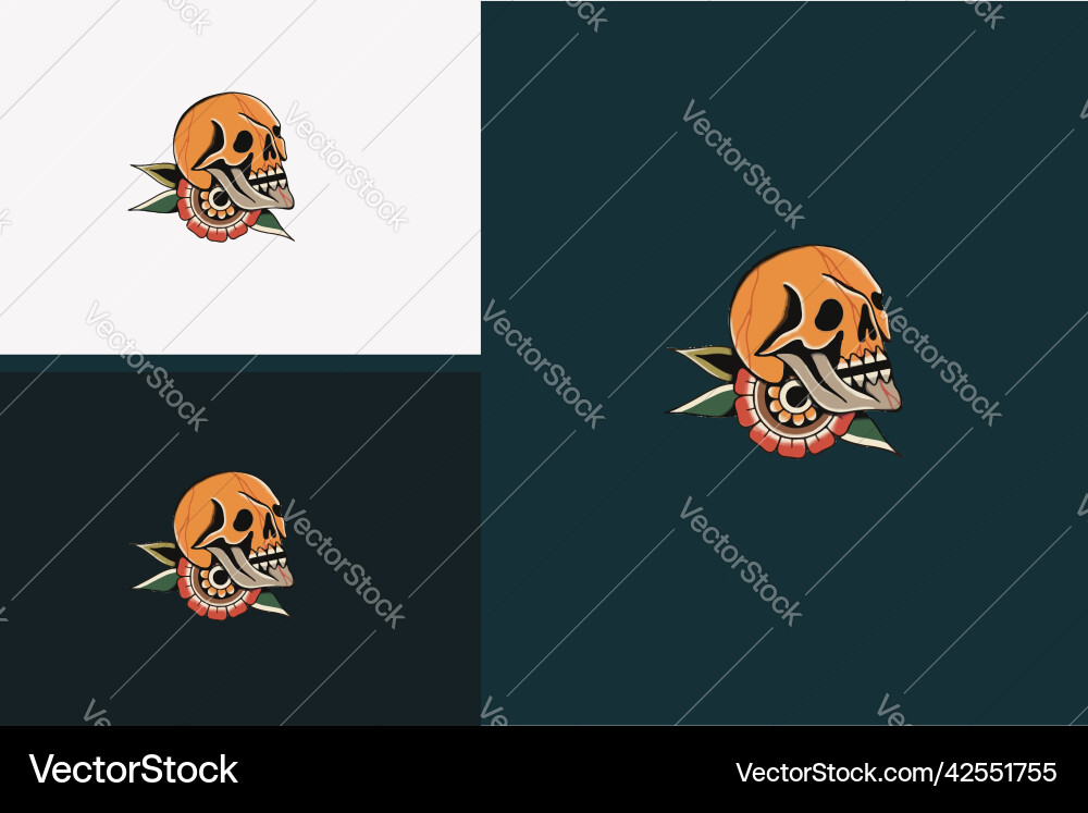 Logo design of head skull Royalty Free Vector Image