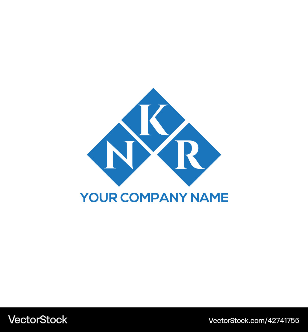 Nkr letter logo design on white background Vector Image