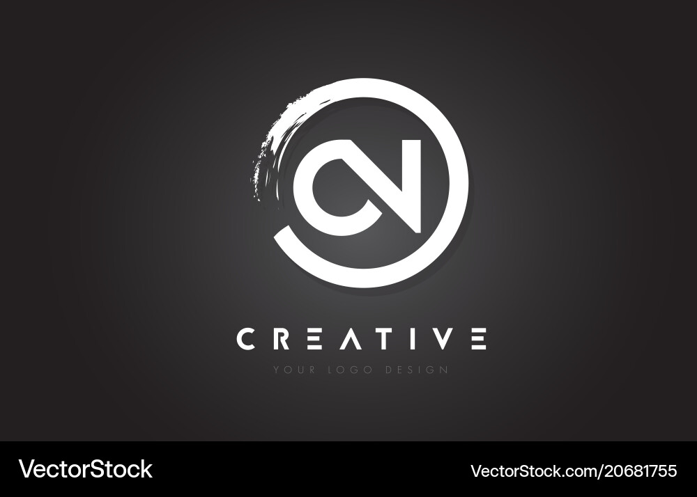 On circular letter logo with circle brush design Vector Image