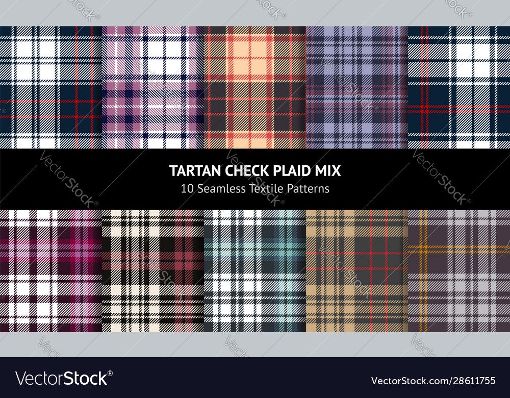 Plaid pattern set Royalty Free Vector Image - VectorStock