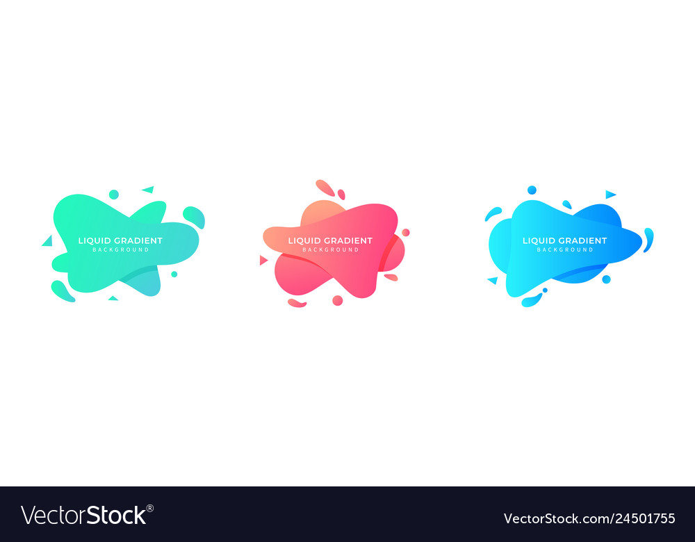 Set liquid gradient background Royalty Free Vector Image