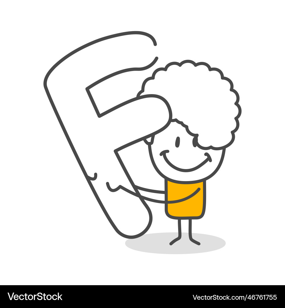 Stick figures alphabet hand drawn doodle line art Vector Image