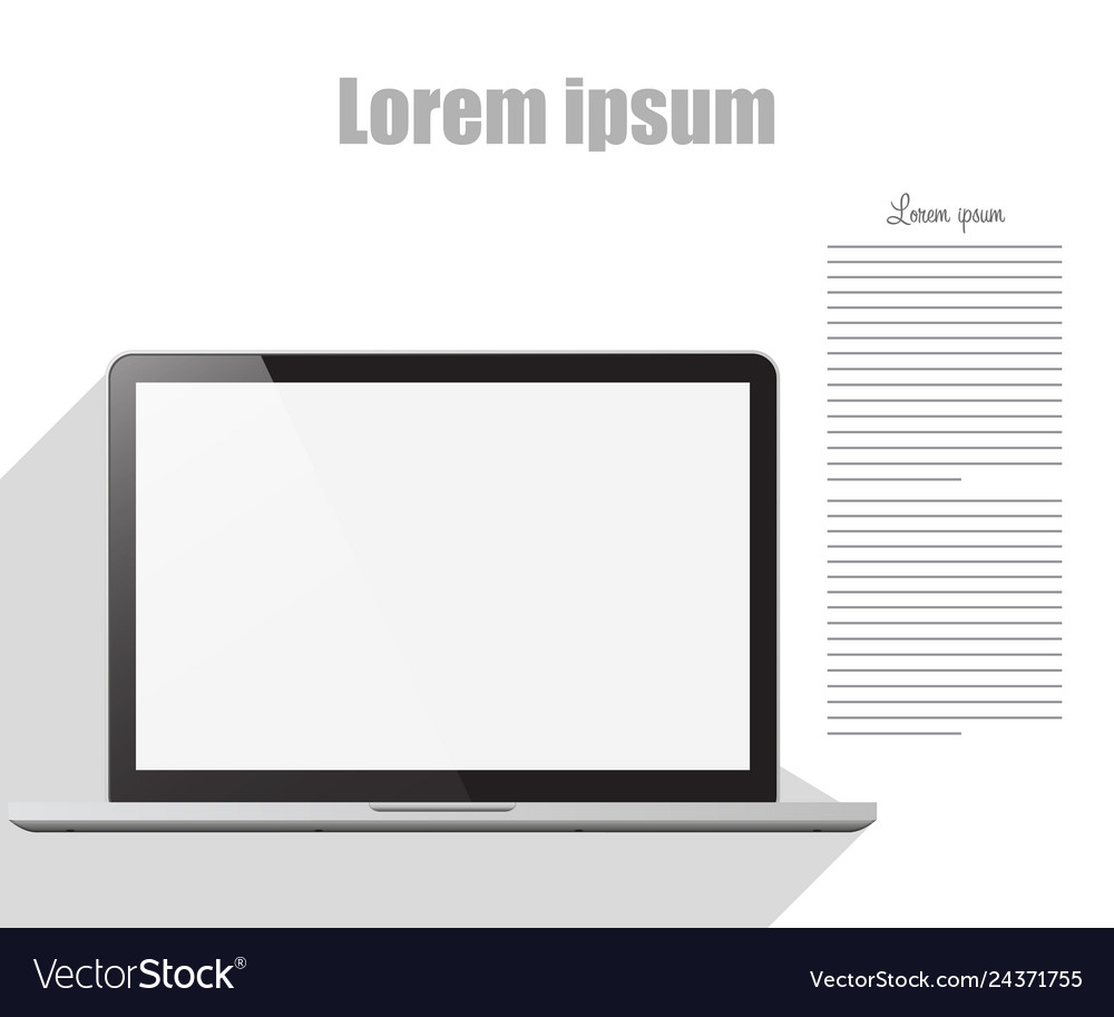 Template laptop flat style design technology Vector Image