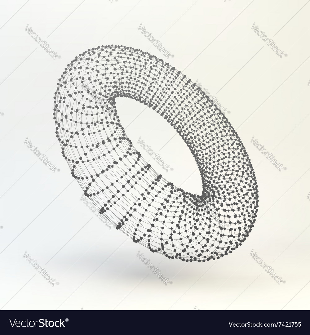 Torus Molecular Lattice Connection Structure 3d Vector Image