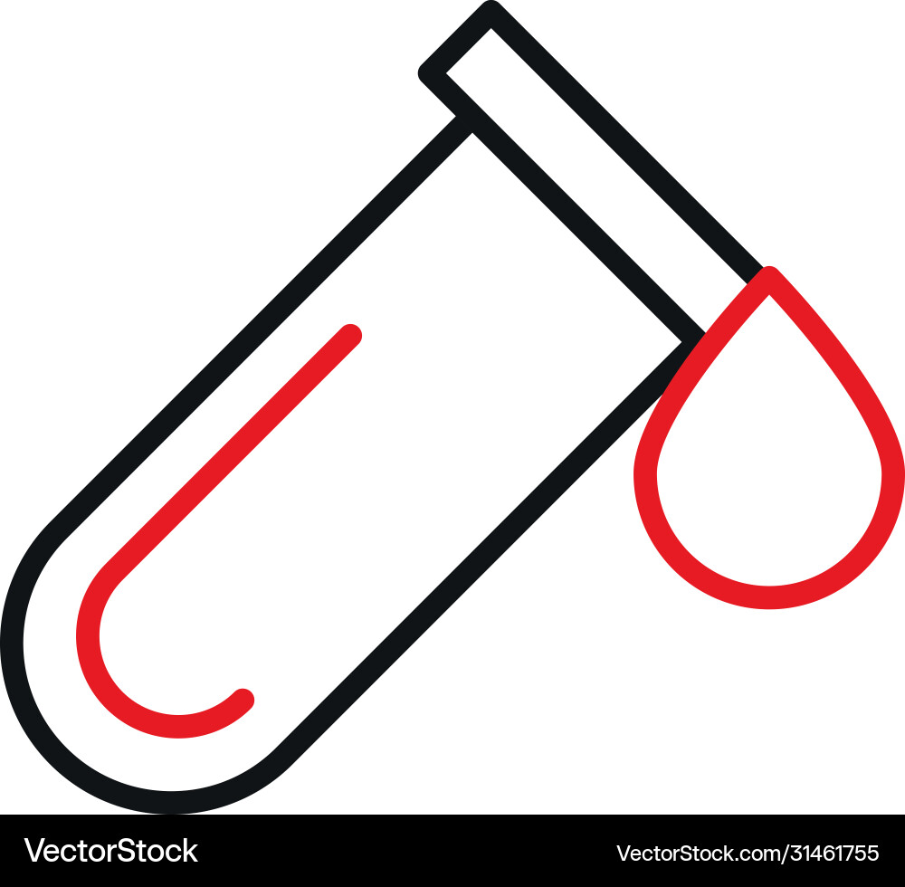 Tube with drop line bicolor style icon Royalty Free Vector
