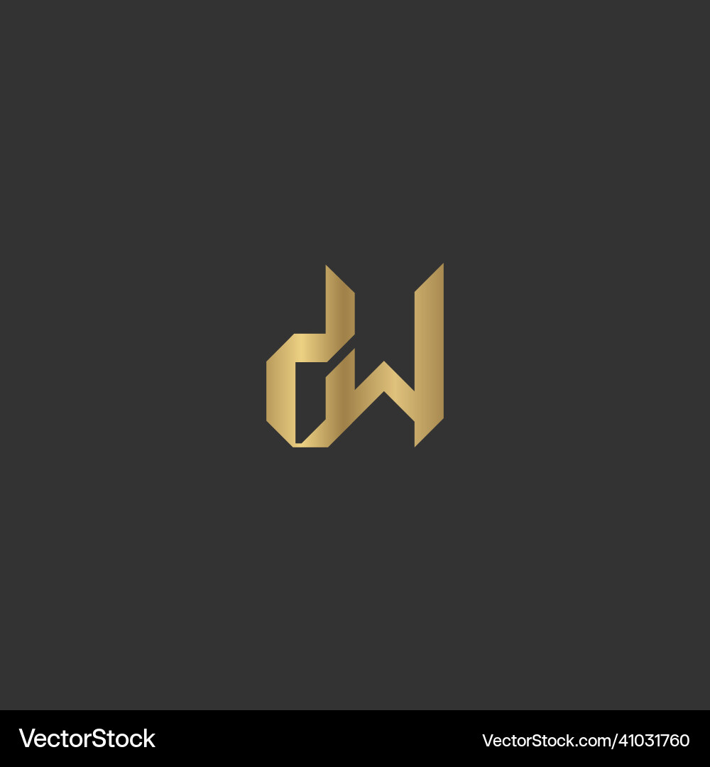 Alphabet initials logo dw wd d and w Royalty Free Vector