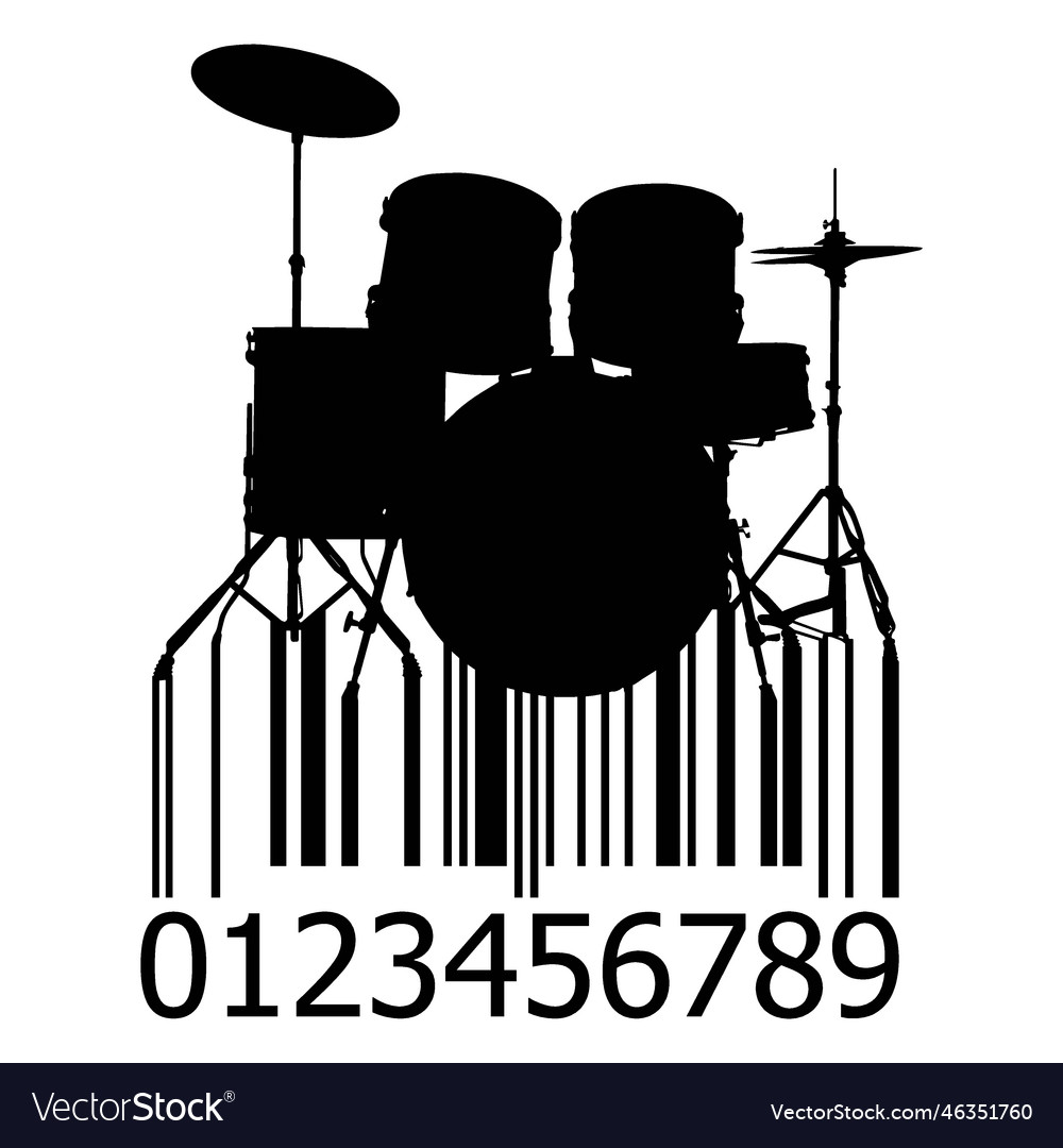 Barcode with drums Royalty Free Vector Image - VectorStock