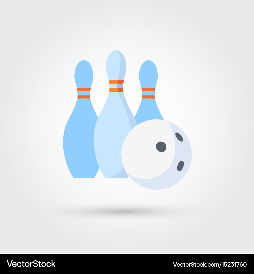 Bowling ball and pins Royalty Free Vector Image