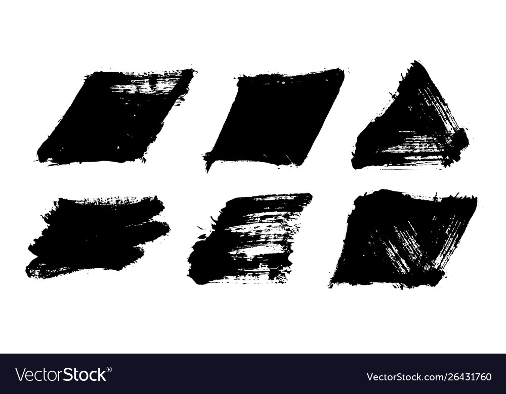 Brush strokes paintbrush set grunge Royalty Free Vector