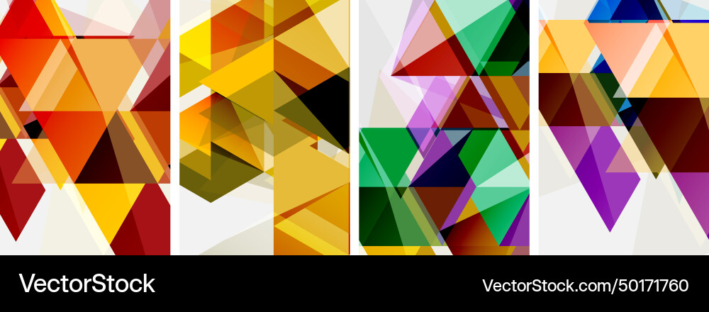 Colorful bright triangles with various colors Vector Image